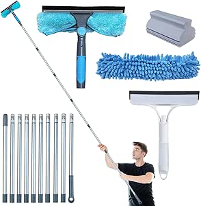 Amazon.com: HDongany 4-in-1 All-Purpose Squeegee Kit, Up to 20 Feet in Height When Held ...