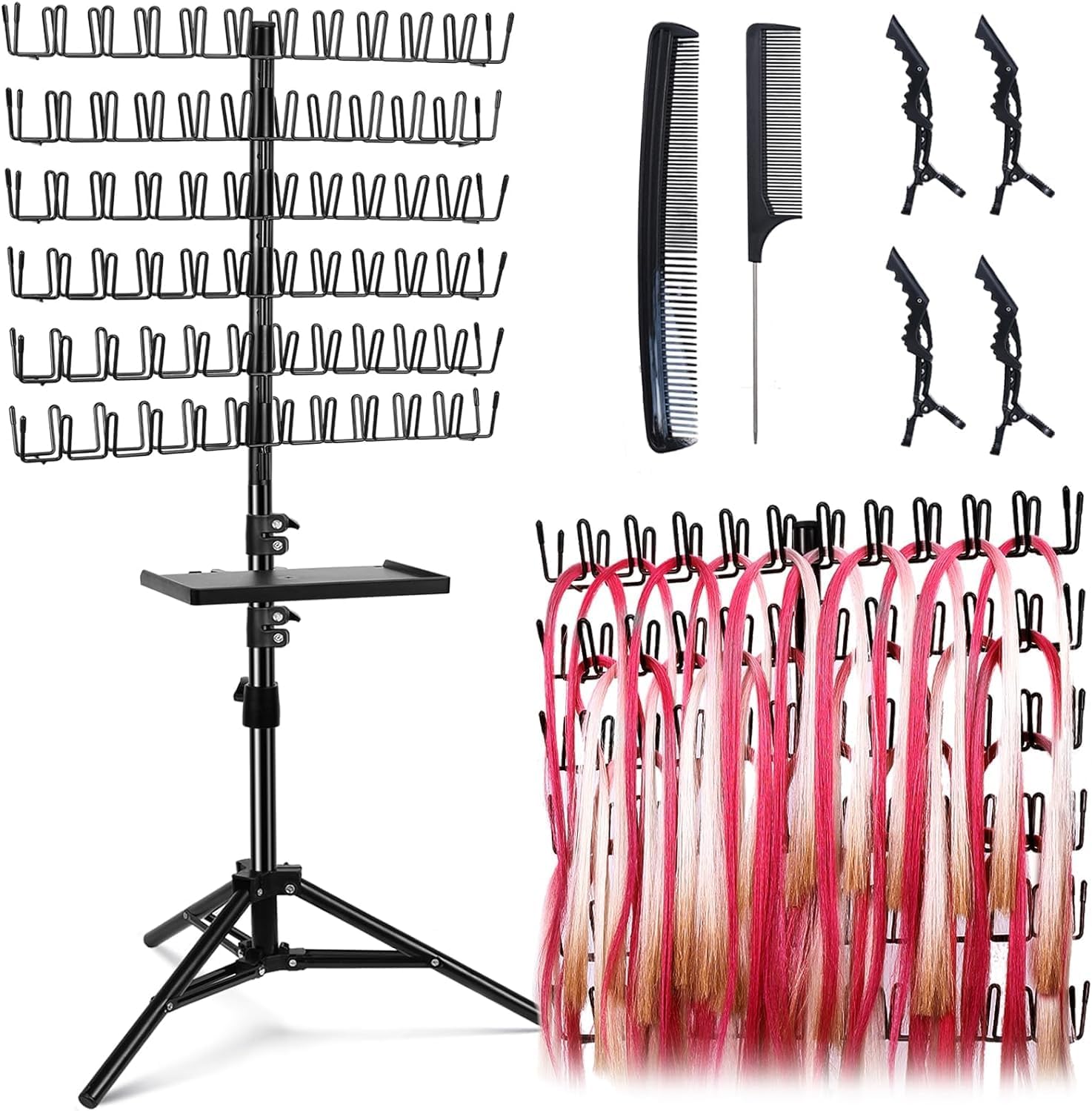 Amazon.com: AGEDNE Newly upgraded braiding hair rack, Height Adjustable ...