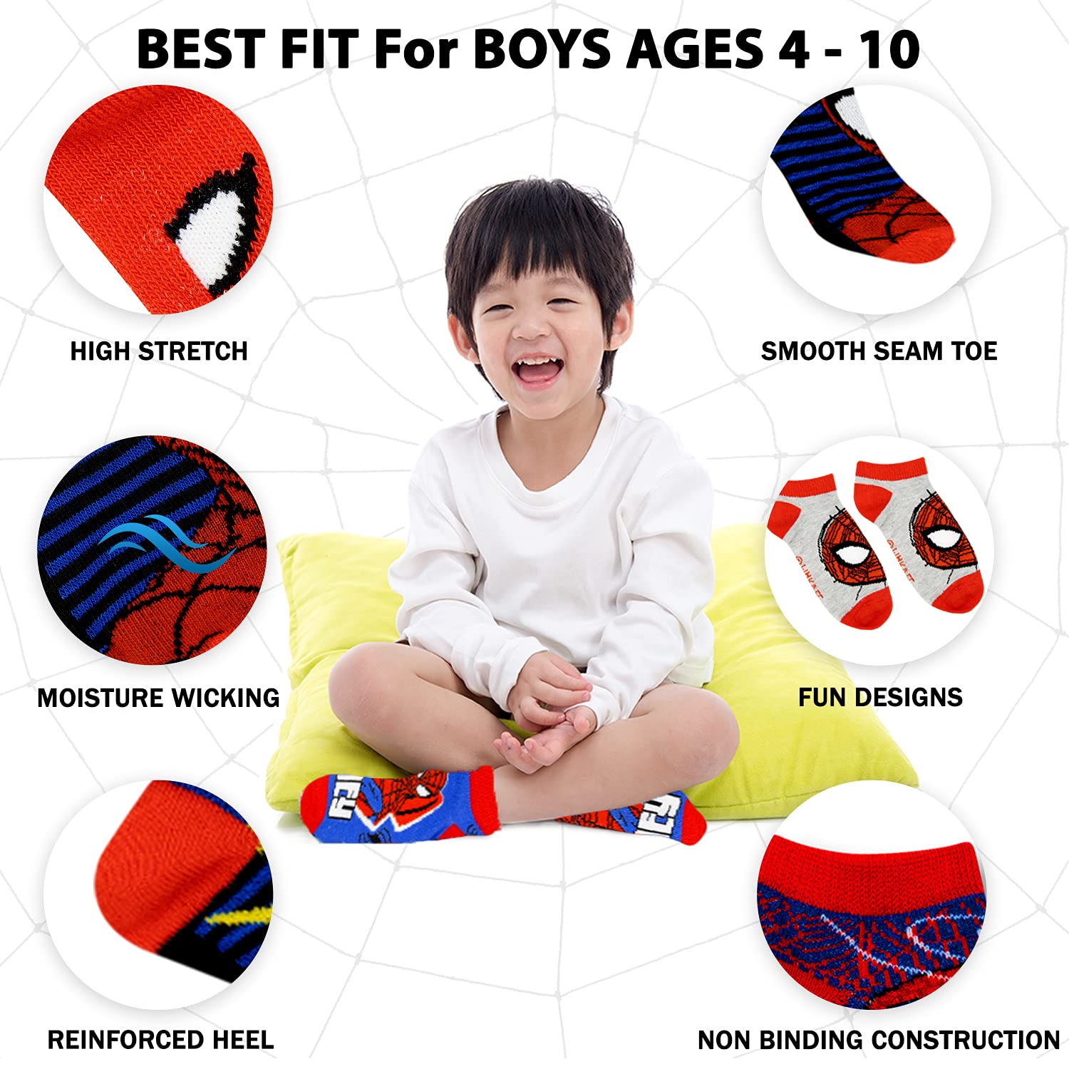 Snapklik.com : Marvel Spider-Man Socks For Boys
