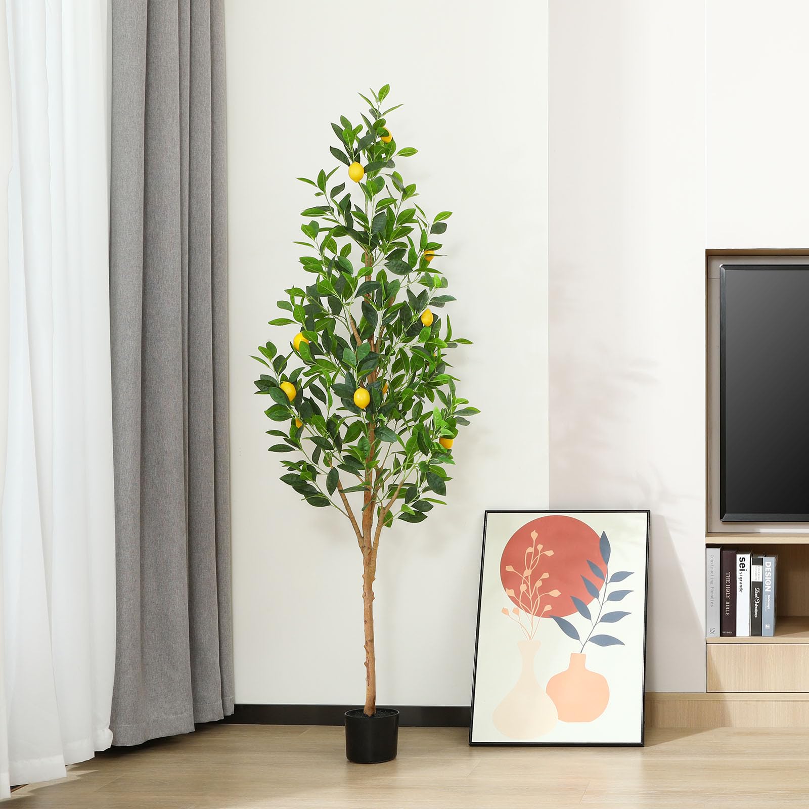 Snapklik.com : OAKRED Artificial Lemon Tree, 6FT Fake Tree