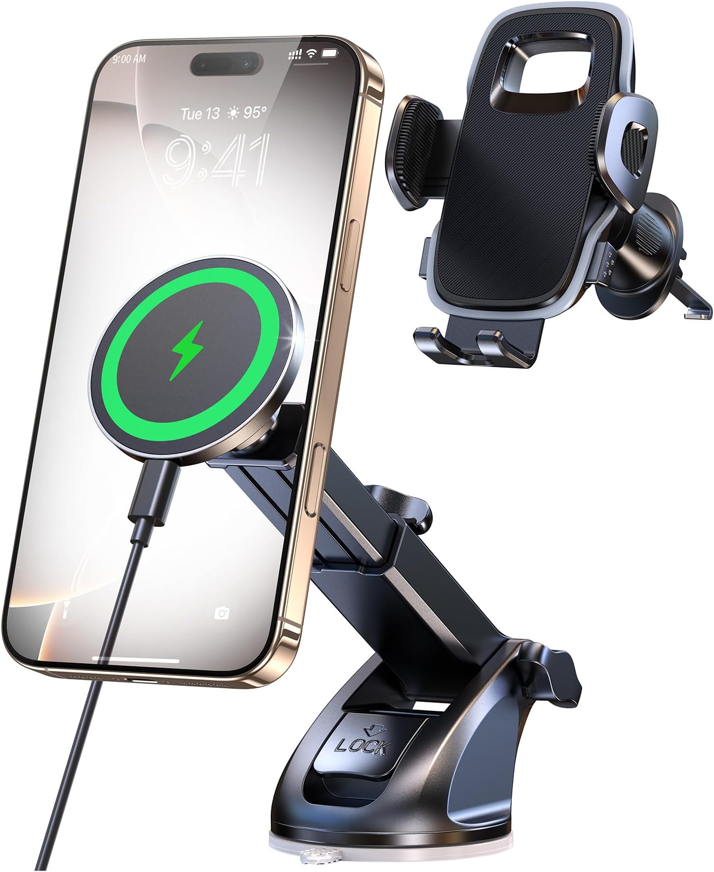 Amazon.com: for MagSafe Car Mount Charger【DashVentWindshield】Wireless ...