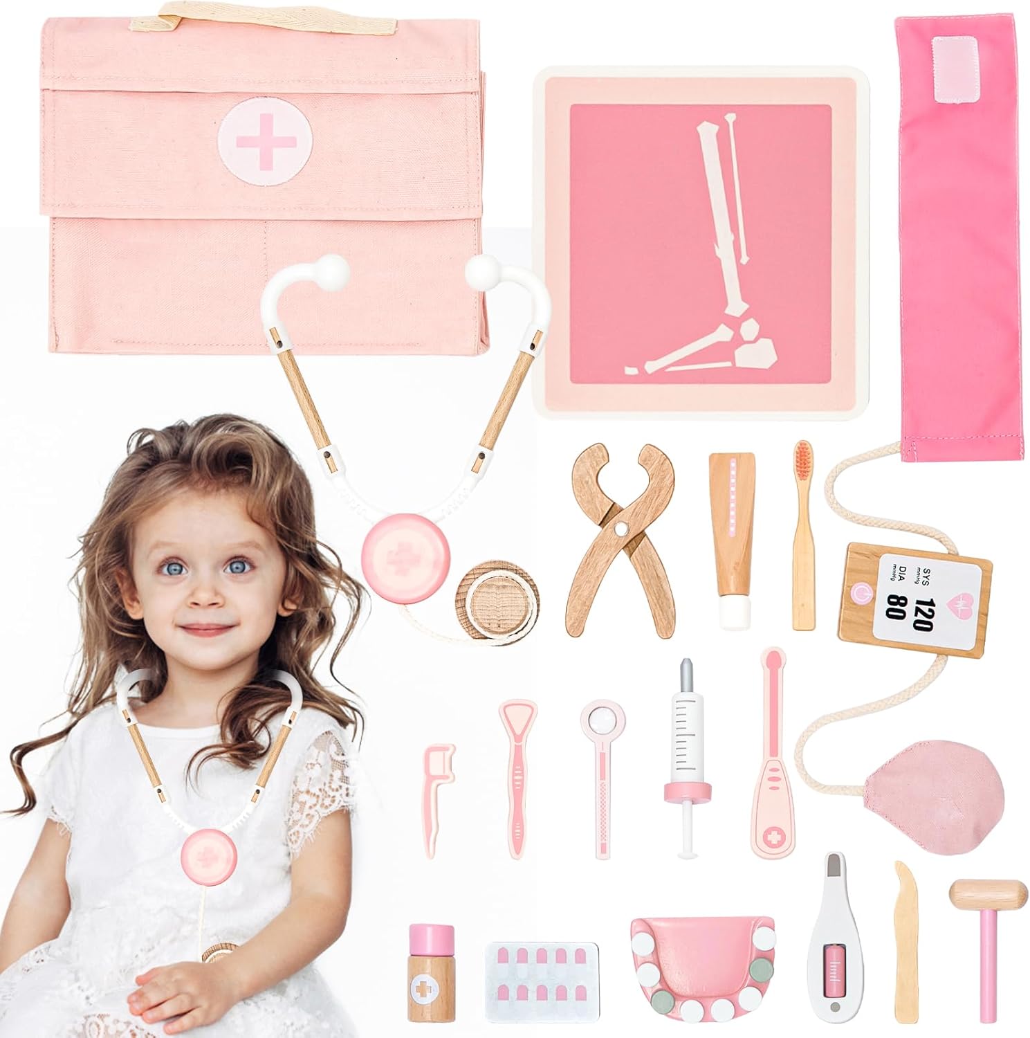 Amazon.com: Doctor’s Kit Play Set for Kids, Pretend Toy 18 PCS Doctor ...