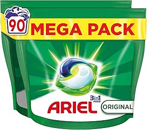 Ariel 3in1 PODS, Lessive Liquide En Capsules 90 Lavages, Original ...
