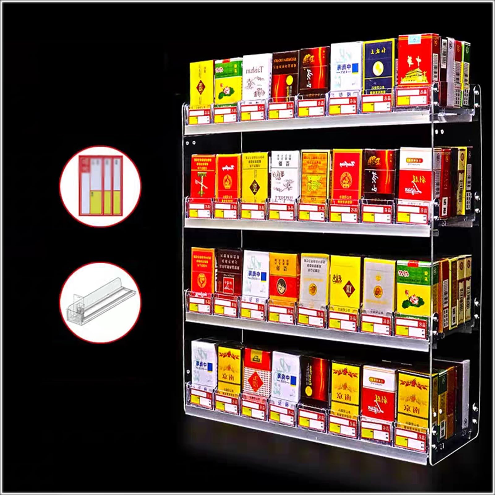 Amazon.com: Cigarettes Display Rack, Automatic Cigarette Pusher Display ...