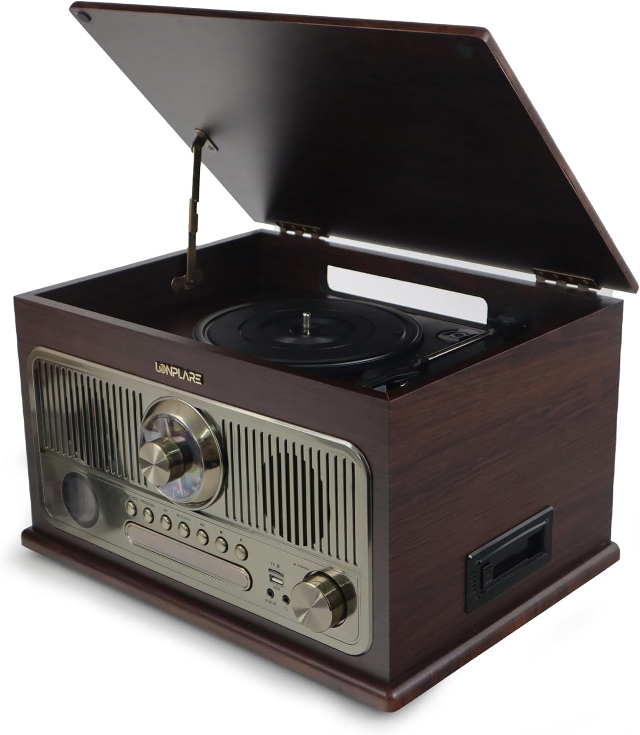 Amazon.com: All in One Vintage 3 Speed Vinyl Record Player with Built ...