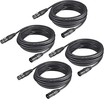 Amazon.com: DMX Cable 25ft, 4 Pack 7.62m DMX Cables 3 Pin Signal XLR ...