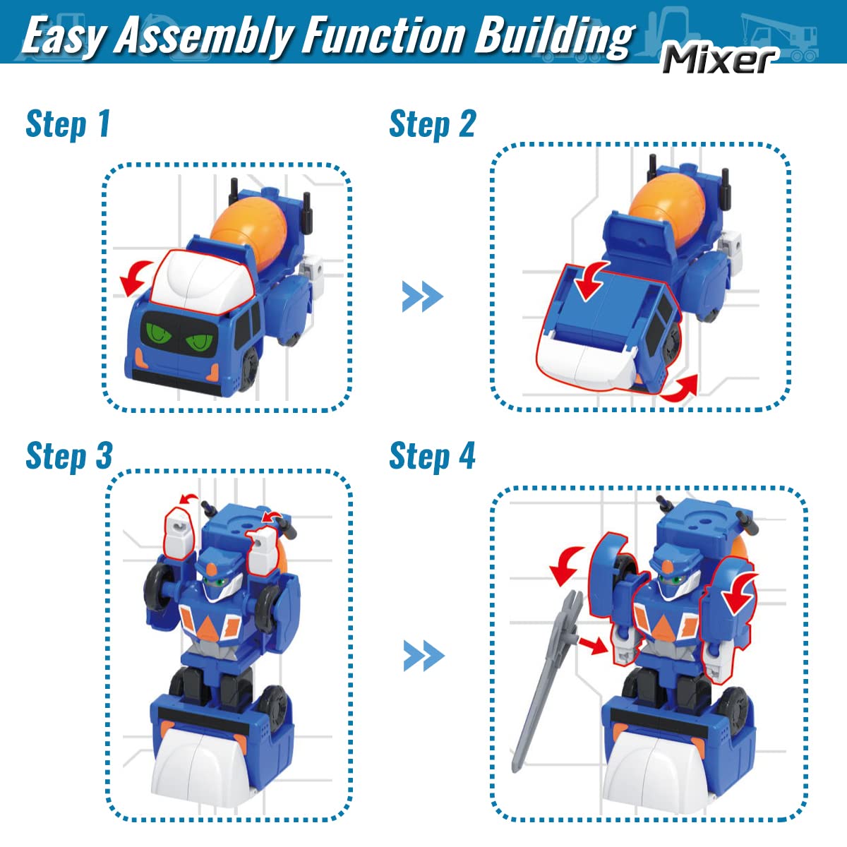 Snapklik.com : Robot Toys Car Action Figures Take Apart Robot Truck ...