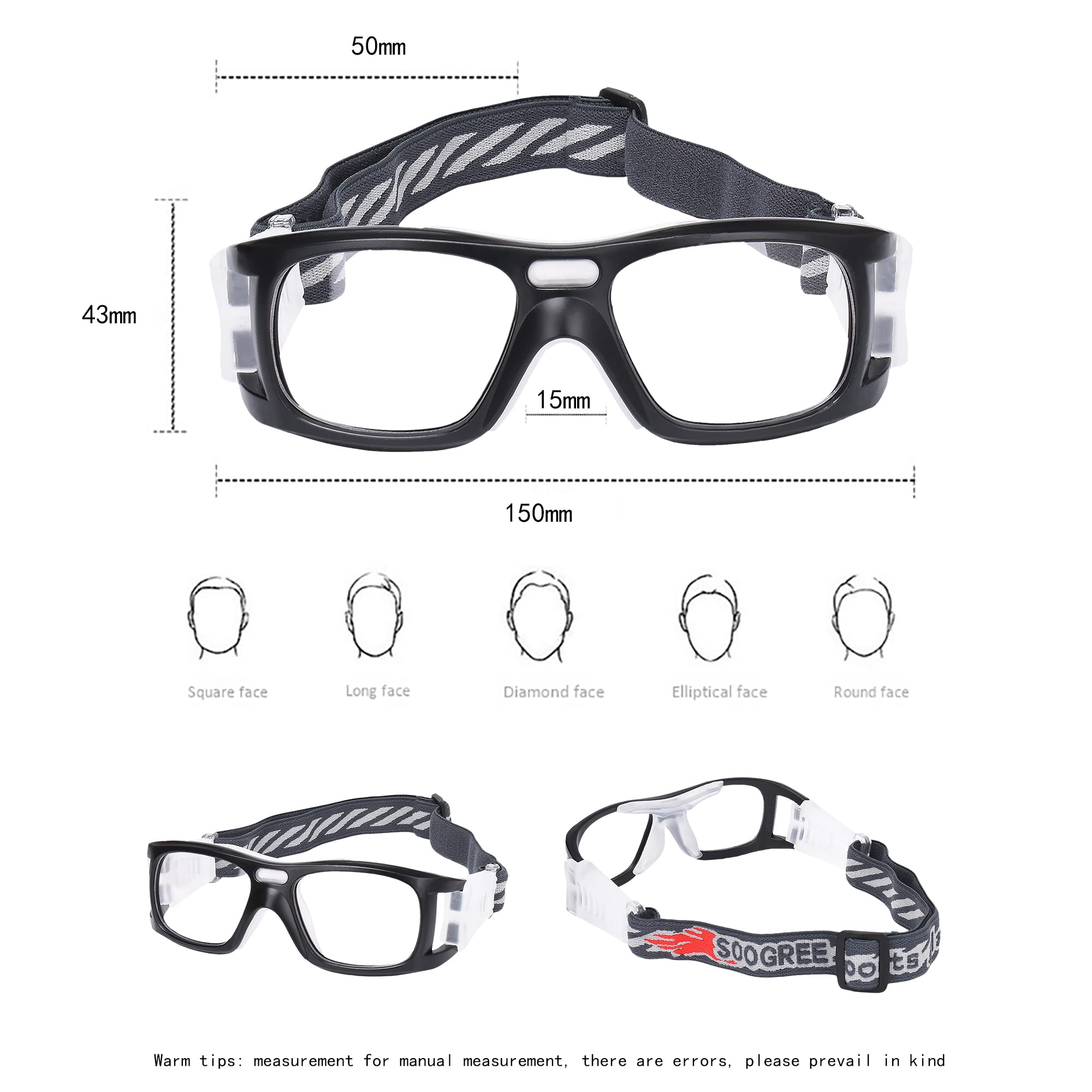 Sports Goggles Glasses-Basketball Protective Eyewear Goggles Eye Safety ...