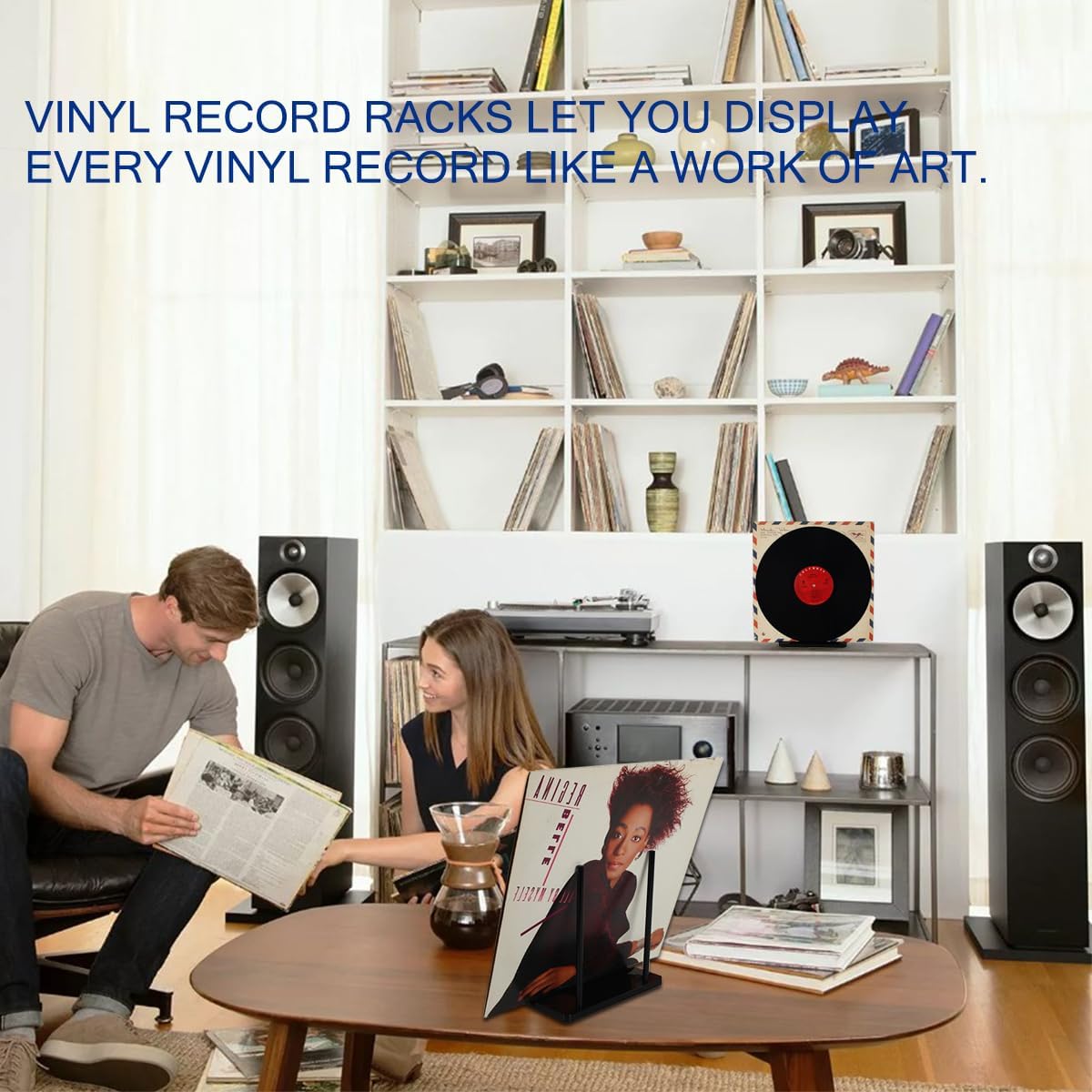 Audio Tabletop Vinyl Record Holder Now Playing Vinyl Record Stand, PMMA ...