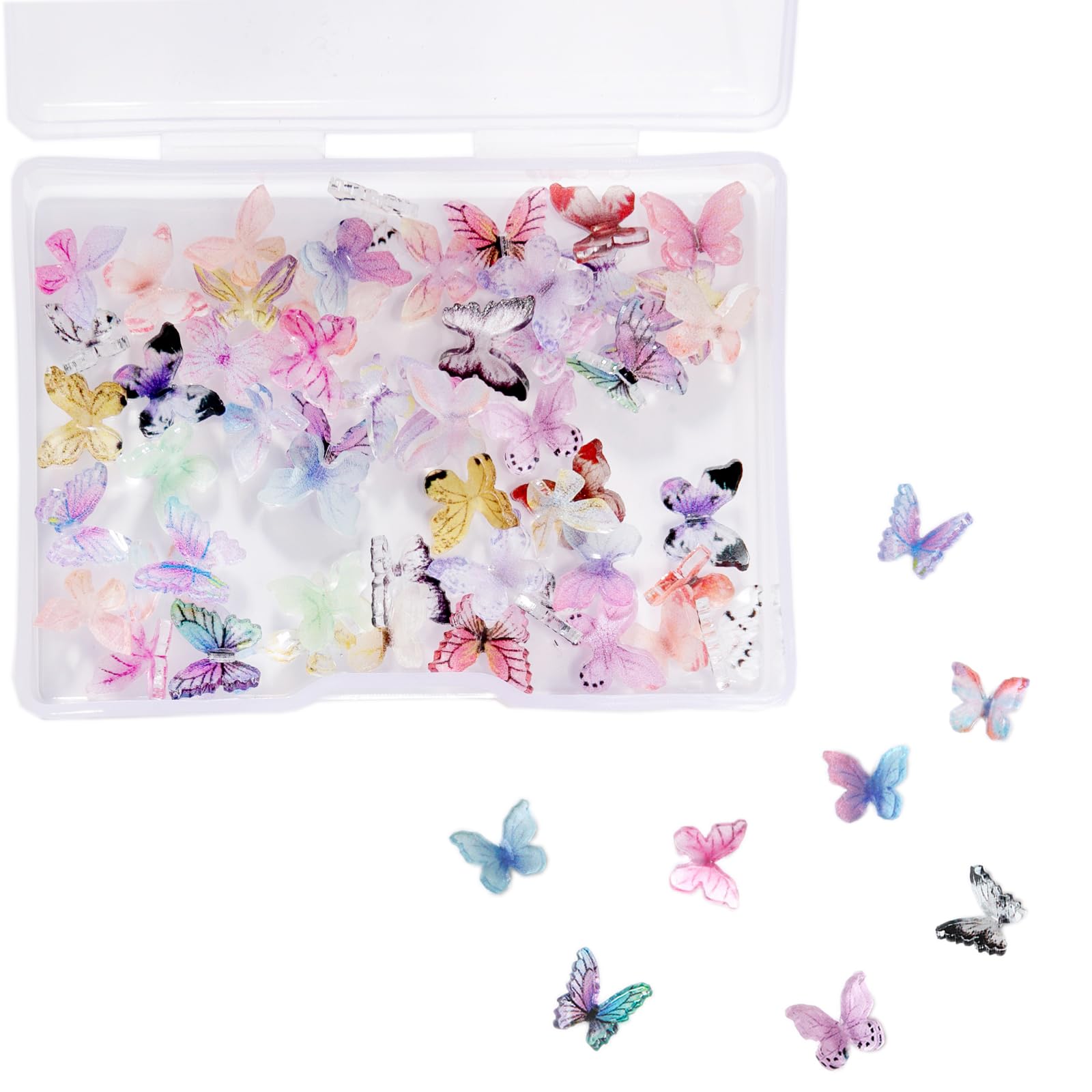 Amazon.com: 60pcs Micro Resin Butterflies, 3D Miniature Tiny Butterfly ...