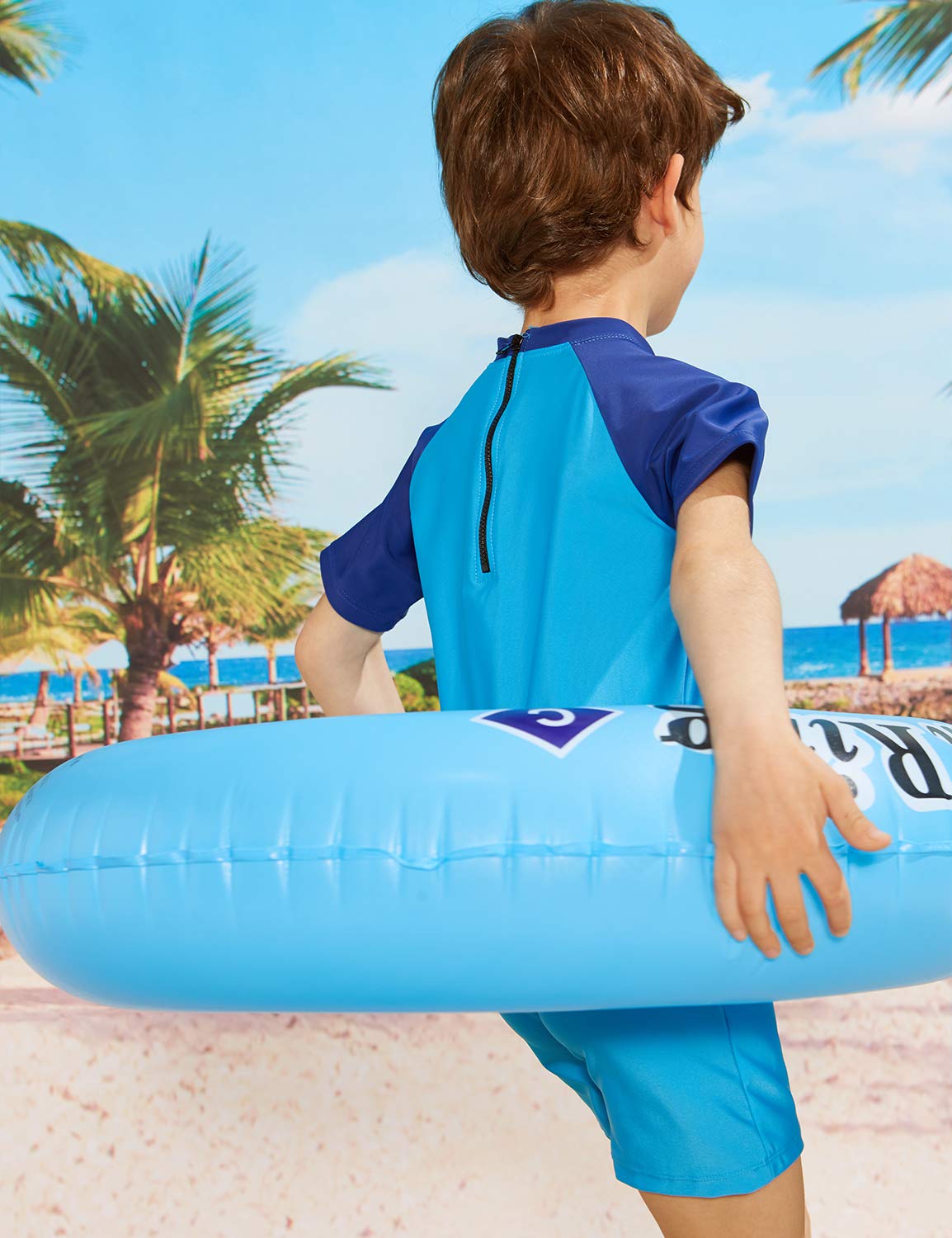 Snapklik.com : Boys One Piece Rash Guard Swimsuit Short Sleeve UPF 50 ...