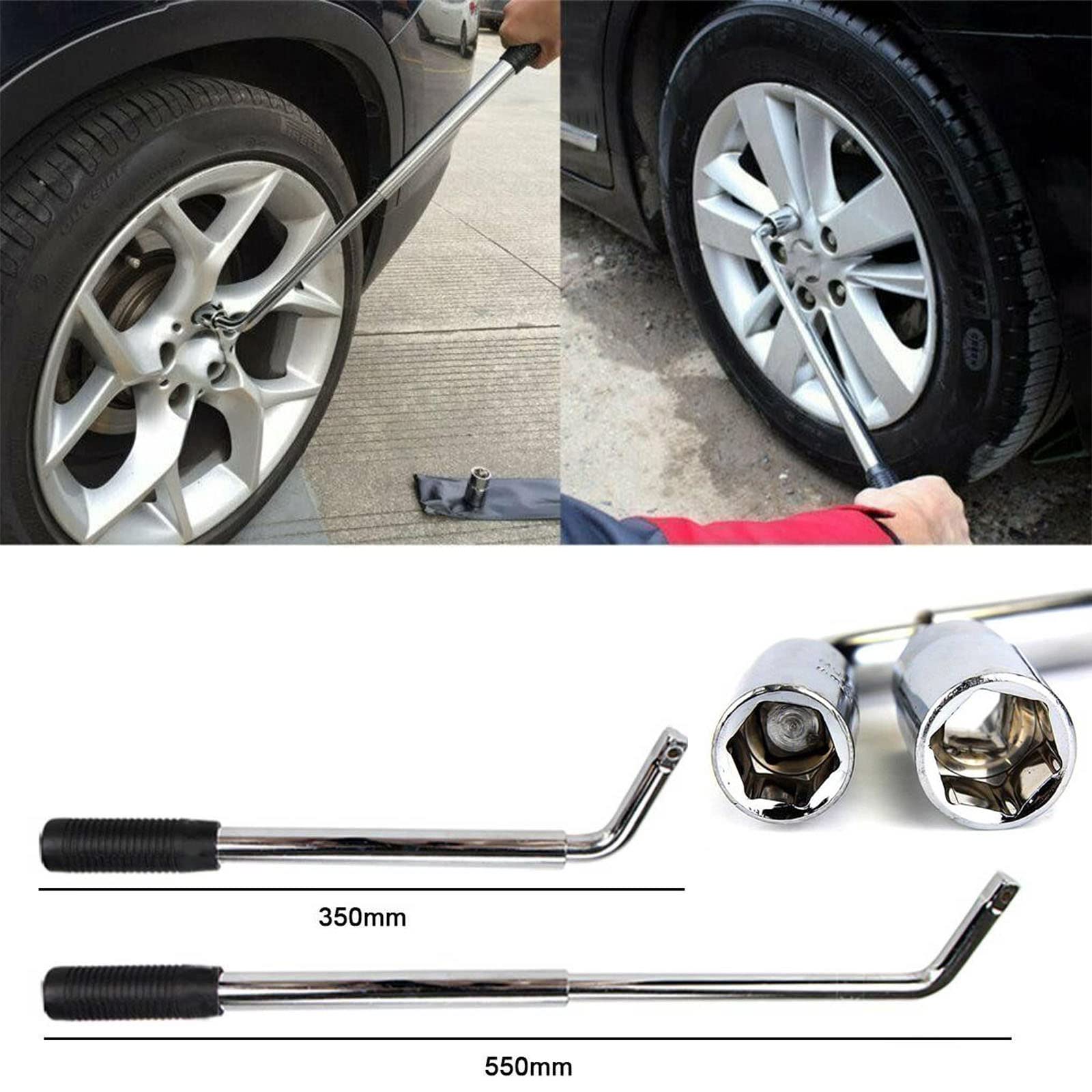 Buy DICN Telescoping Lug Wrench Extendable Wheel Brace Set 17/19/21 ...