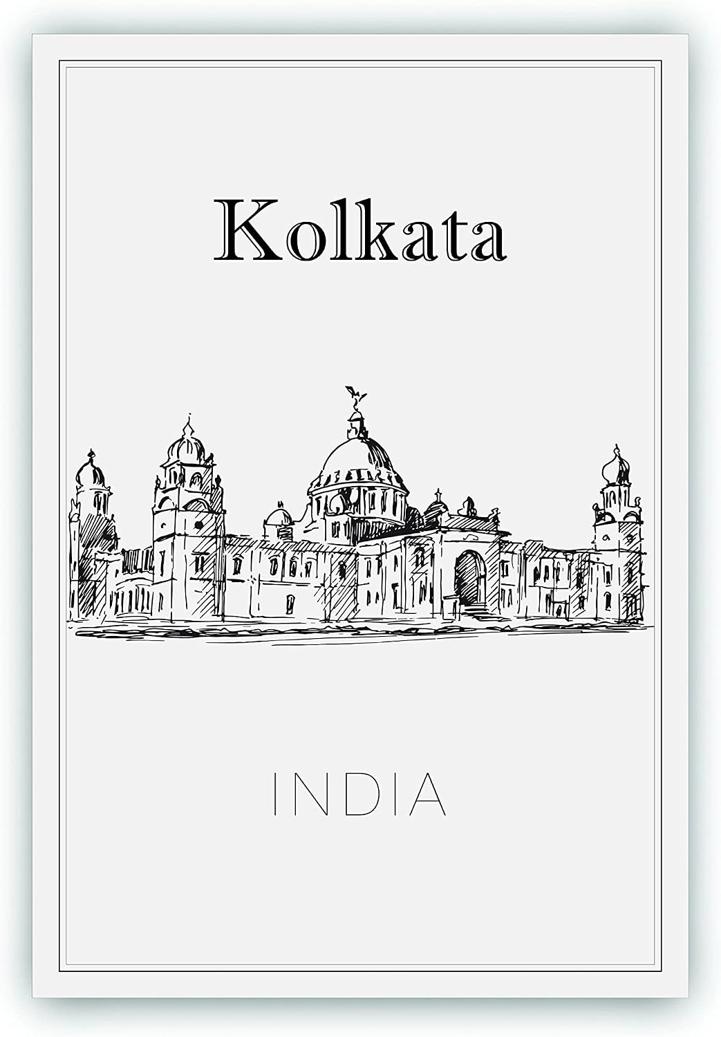Buy Hand Drawn Poster, Kolkata Travel Poster, India Kolkata Poster Wall ...