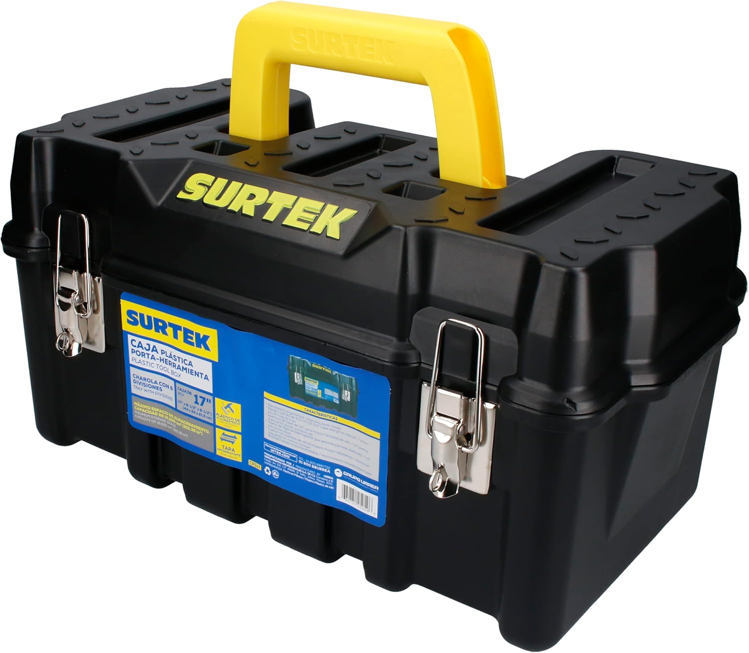 Surtek Cps17 Caja Portaherramientas Plástica Con Broches Metálicos 17