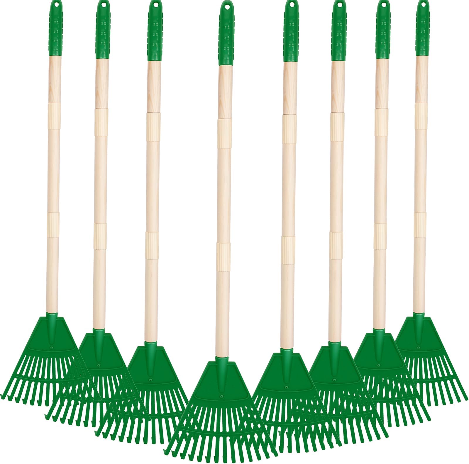 Amazon.com: Therwen 8 Pcs Kids Rake 31" Child Size Plastic Lawn Rakes ...