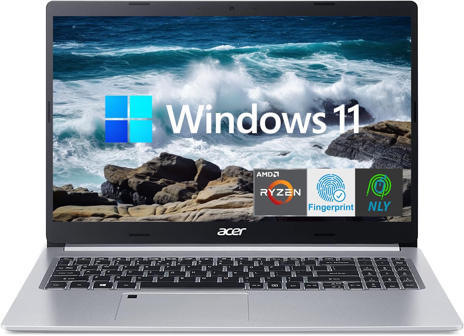 Acer Aspire 5 Slim Laptop mit hintergrundbeleuchtetem KB- und Fingerabdruckleser, AMD Ryzen Quad ...