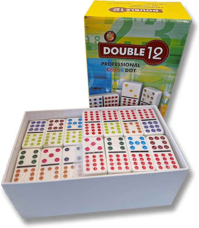 Amazon.com: CHH Games Double 12 Mexican Train Dominoes Color Dot in ...