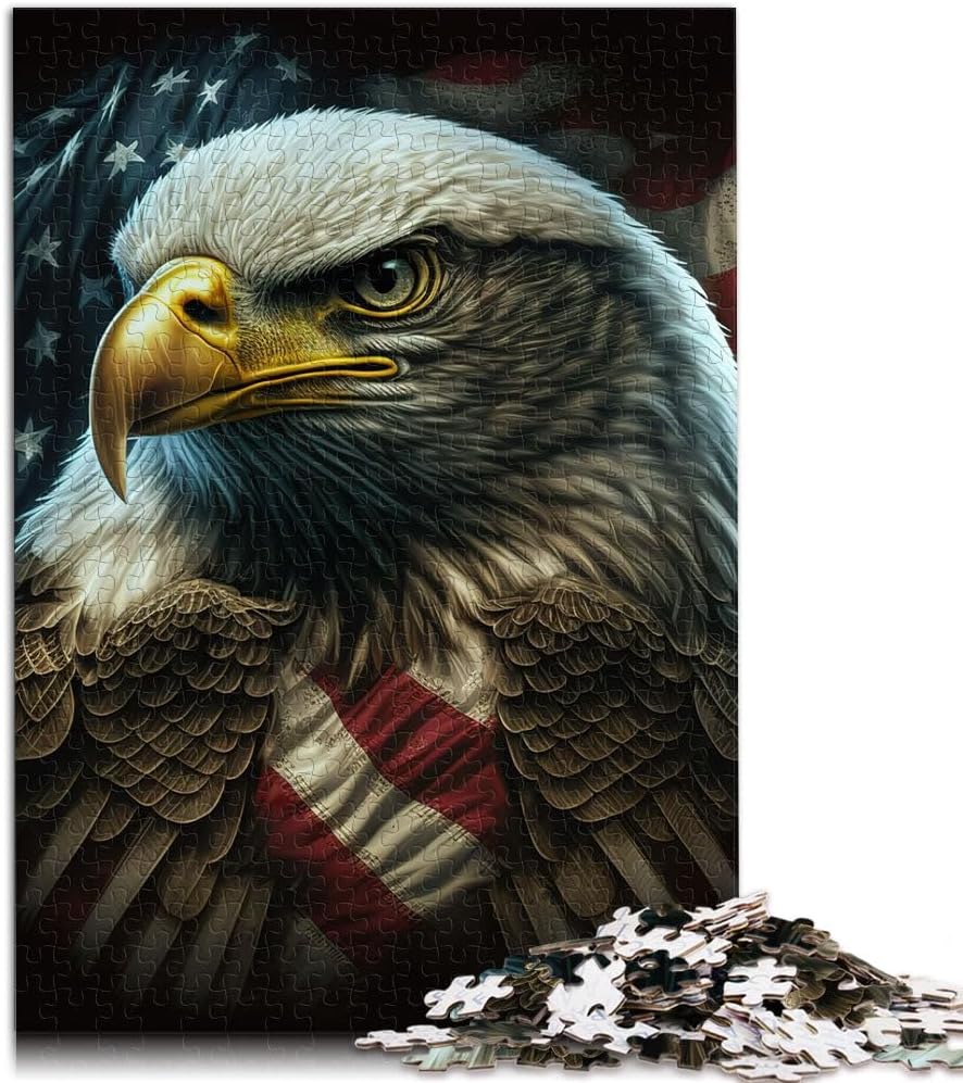 Puzzle da 1000 pezzi per adulti Aquila bandiera americana puzzle ...
