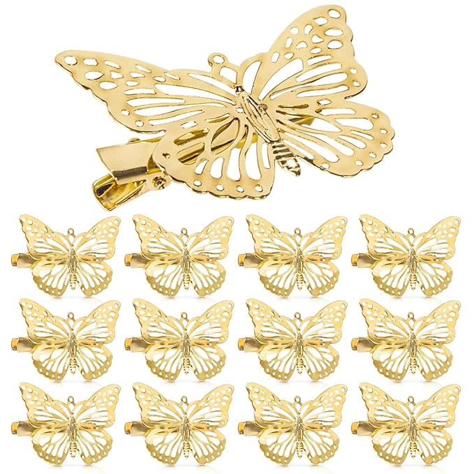 Amazon.com : OBTANIM Butterfly Hair Clips, 12 Pcs Cute Metal Butterfly ...