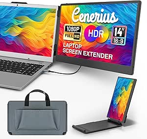Extensor de tela de laptop, monitor portátil Full HD 1080p IPS de 14 ...