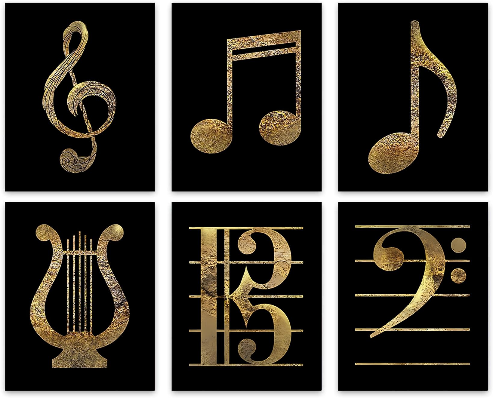 Amazon.com: TOCDGOO Vintage Music Symbolic Art Prints Music Wall Decor ...