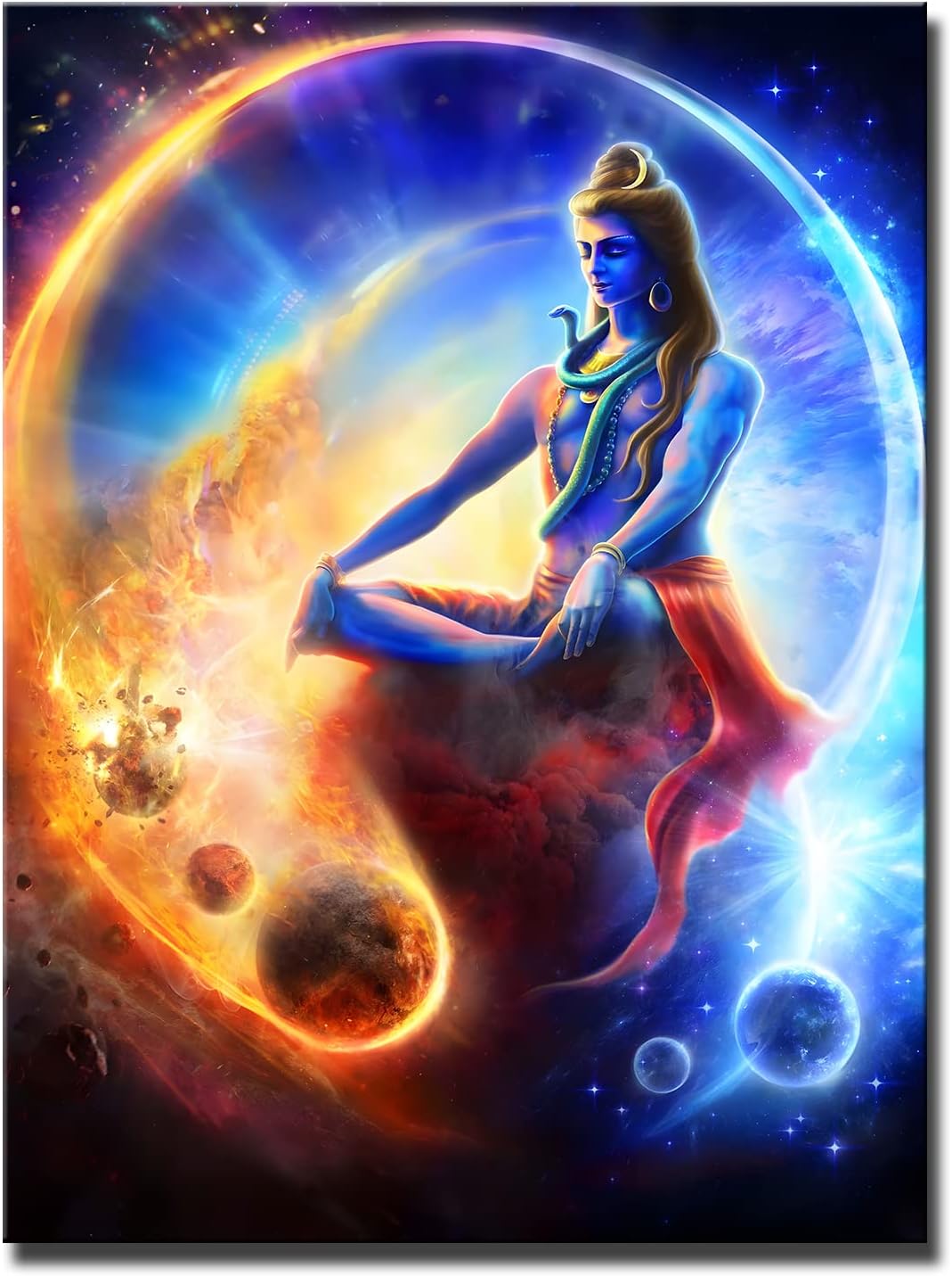 Amazon.com: BeyondNice Indian Art Religious Buddha Portrait Shiva Lord ...
