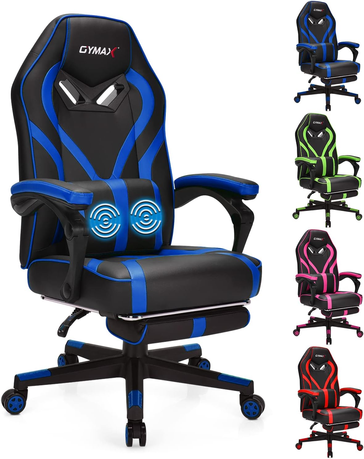 Amazon.com: TOMANOR Gaming Chair Computer Chair PU Leather Recliner ...