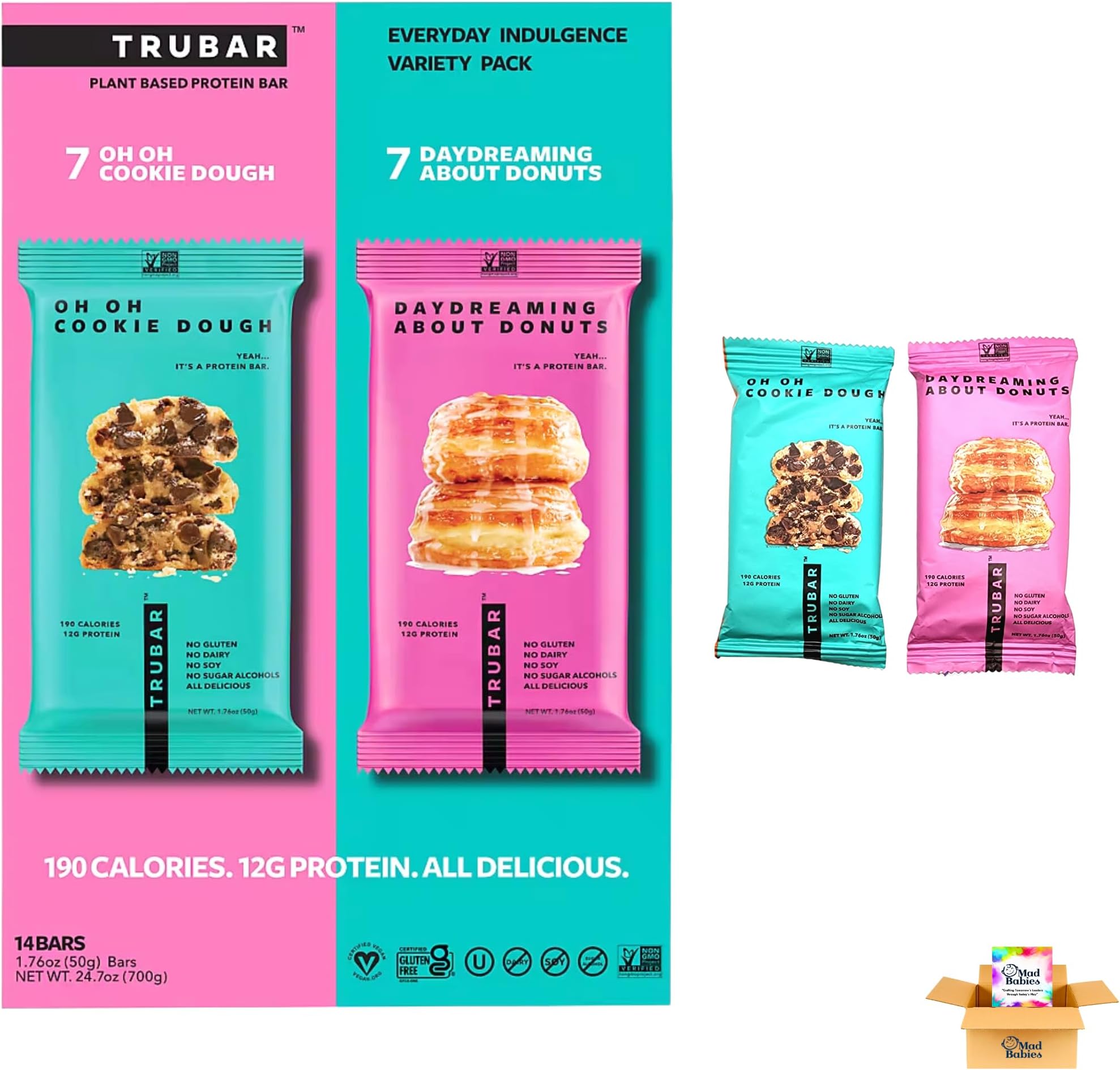 Amazon.com: Trubar Truwomen Plant-Based Protein Bar Variety Pack Bundle ...