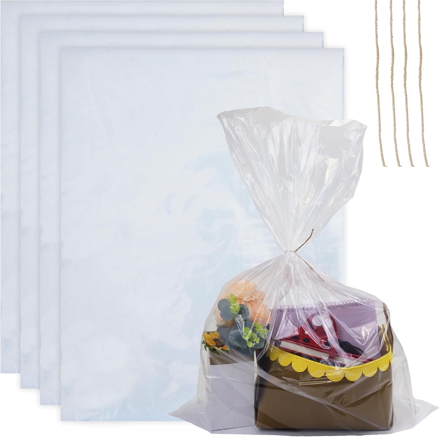 Amazon.com: 4Pcs Large Clear Plastic Bags, 23.6" x 35" Big Gift Bags ...