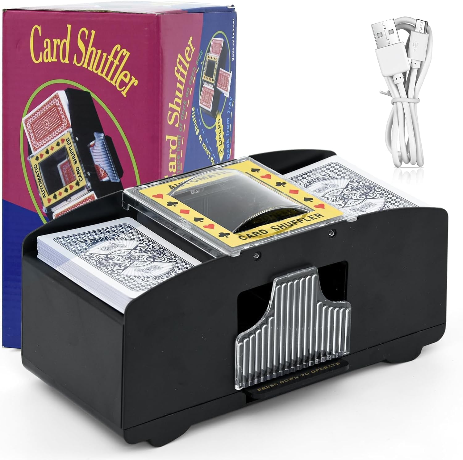 Amazon.com: WAX BEAR Card Shuffler 2 Decks,USB & Battery-Operated ...