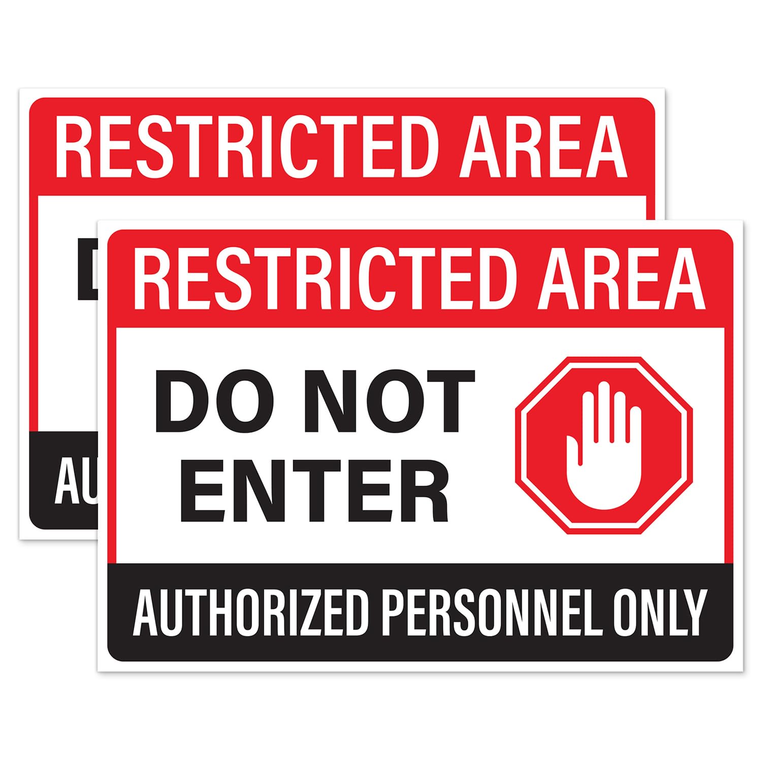 Amazon.com: Restricted Area Do Not Enter Stickers, Authorized Personnel ...