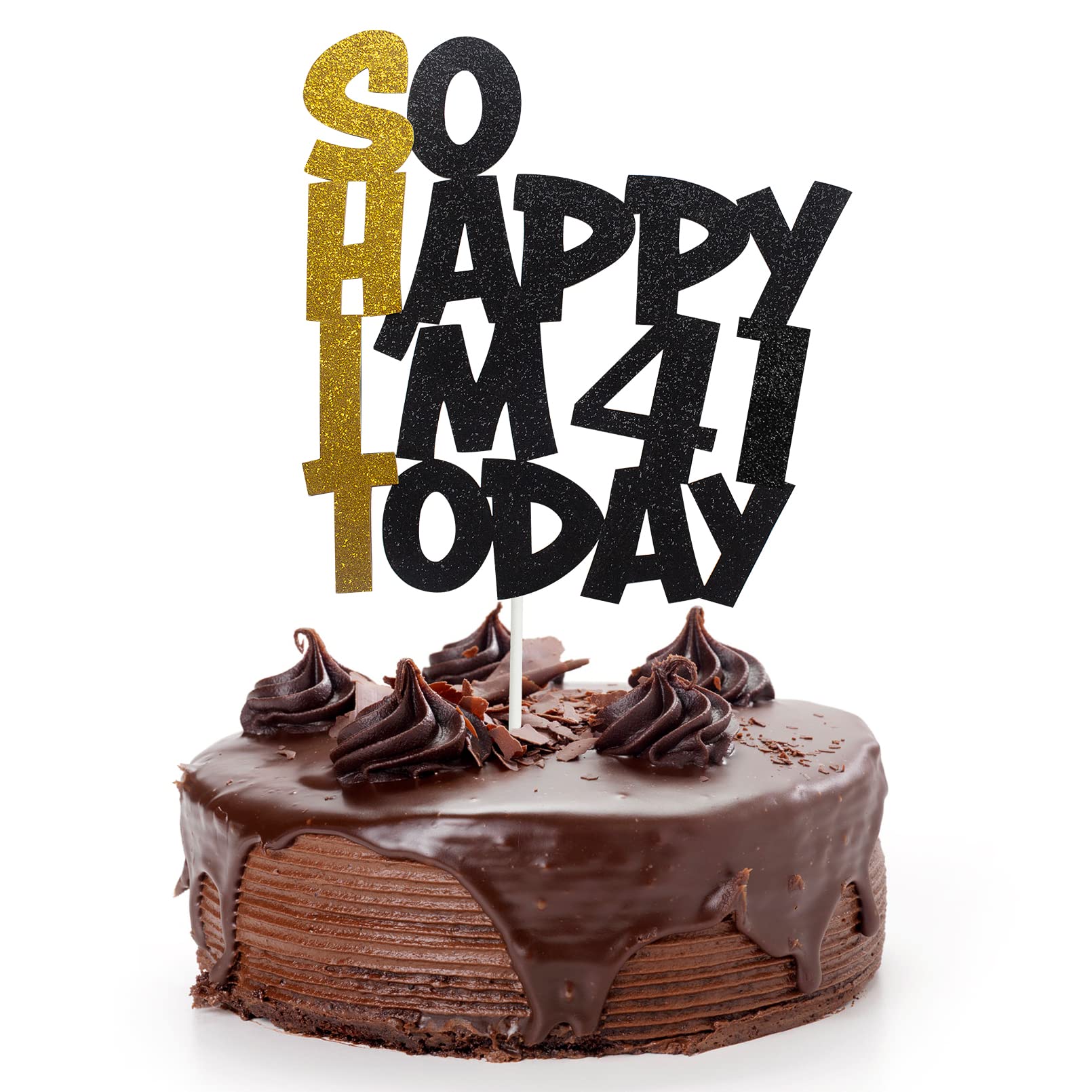 Amazon.com: Glitter forty one Cake Toppers For 41 Years Old Birthday ...