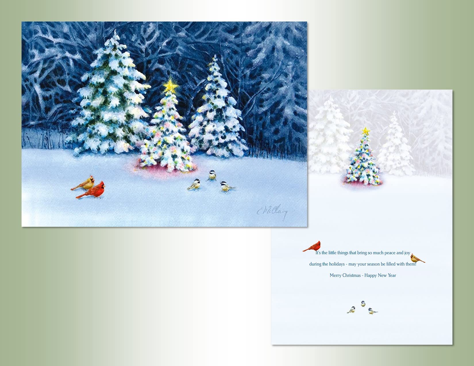 Amazon.com : Deluxe Glitter Embellished Boxed Christmas Cards : Office ...