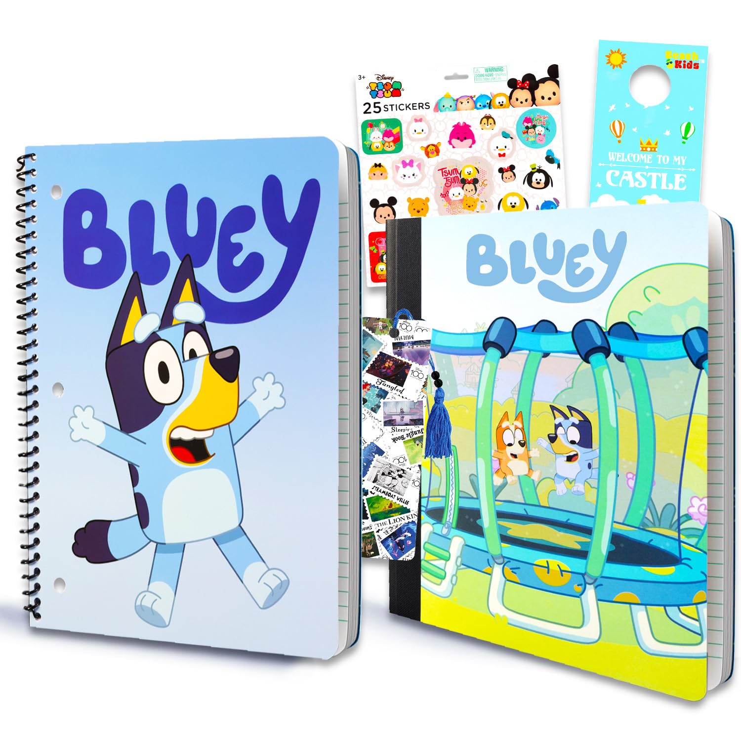 Bluey Notebook Set - Bundle of Journal & Composition Notebook, Stickers ...
