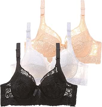 XuttHJH Lace Bras for Women Plus Size Full Coverage Underwire Bras ...