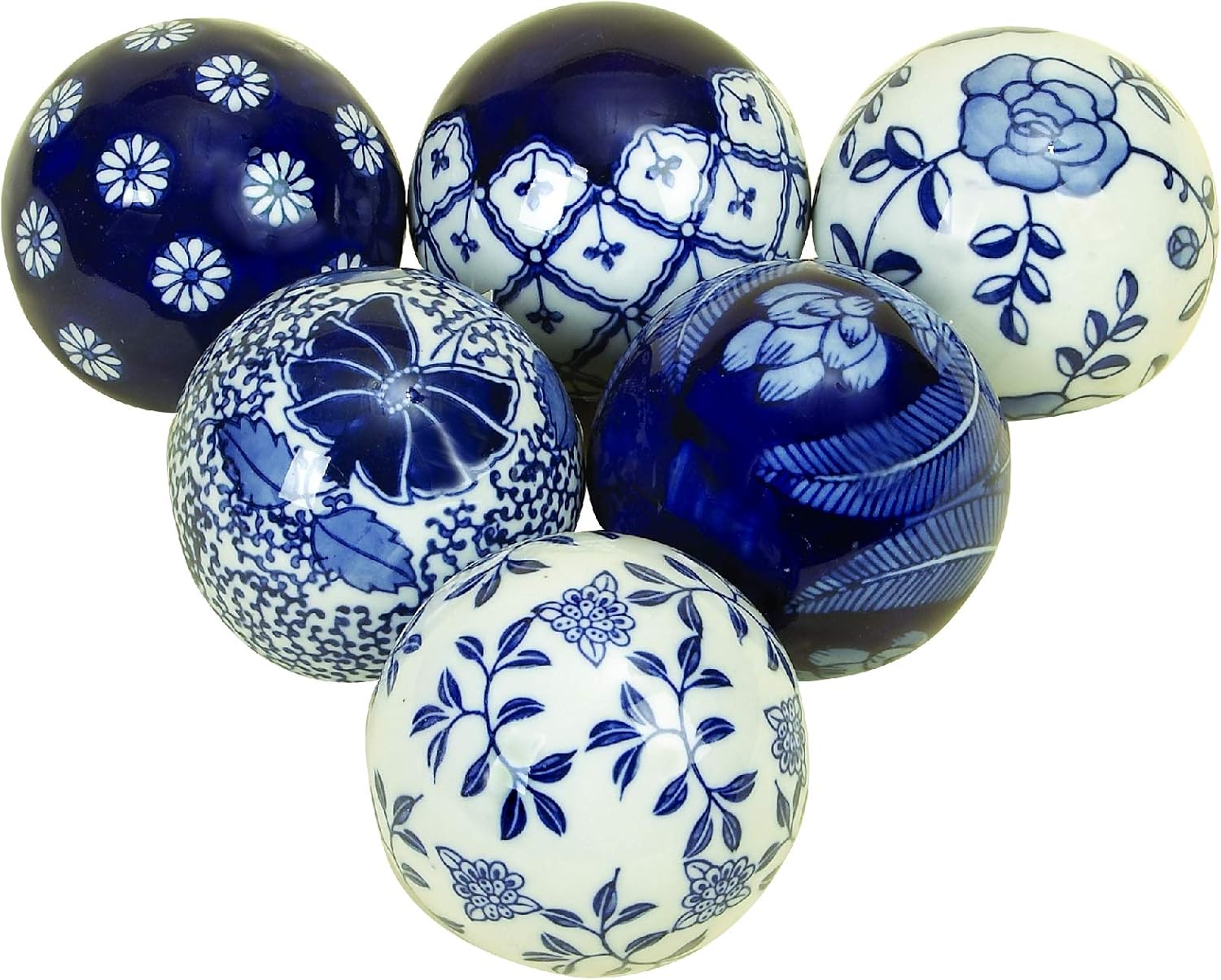 Amazon.com: Enterprise Set of 6 Ceramic Blue Balls, 3 Inches, Blue and ...