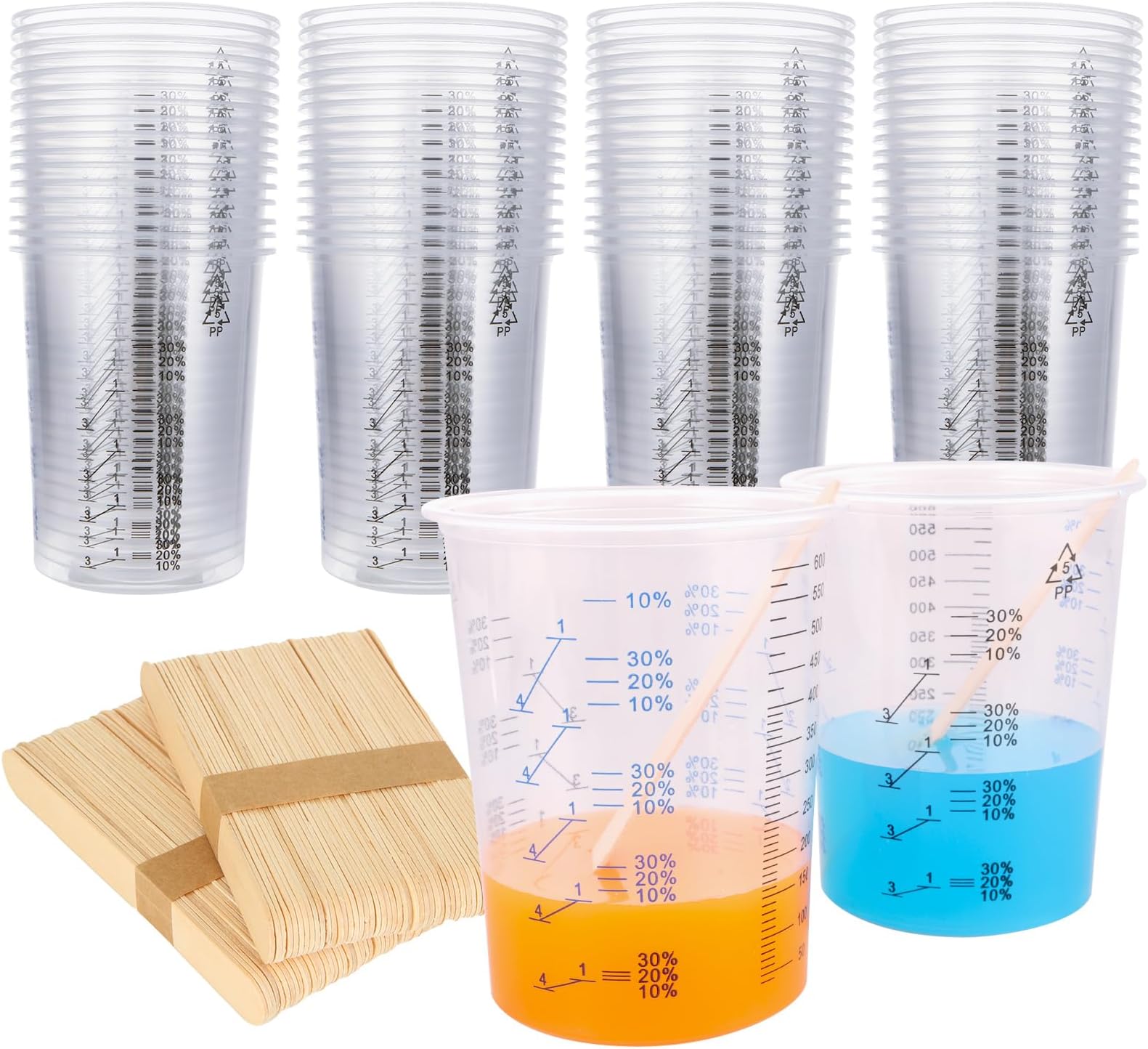 Amazon.com: Disposable Measuring Cups for Resin – Pack of 20 16oz Clear ...