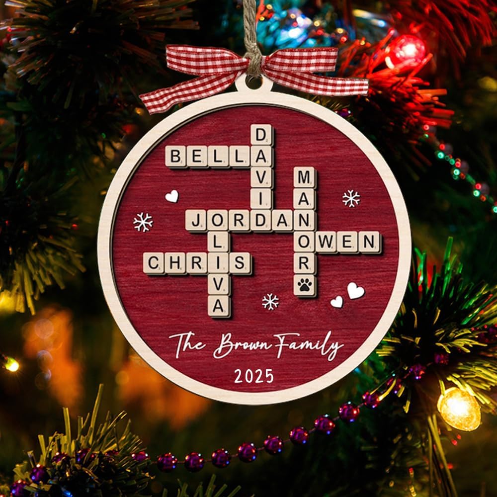 Amazon.com: Custom Scrabble Family Name Ornament, Personalized ...