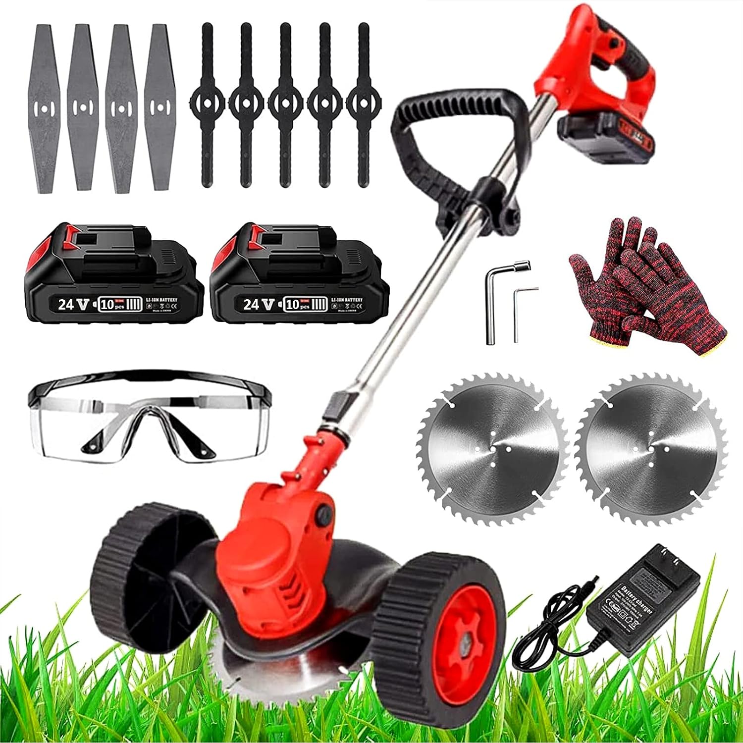 Amazon.com : Electric Cordless Weed Wacker, Lightweight Push Weed Eater ...