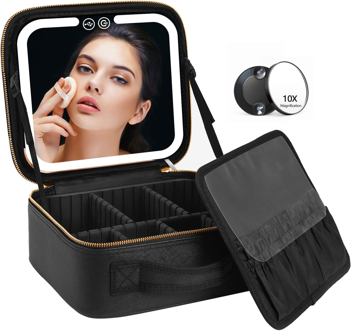Amazon.com: BEGIN MAGIC Travel Makeup Bag with Mirror, Portable ...