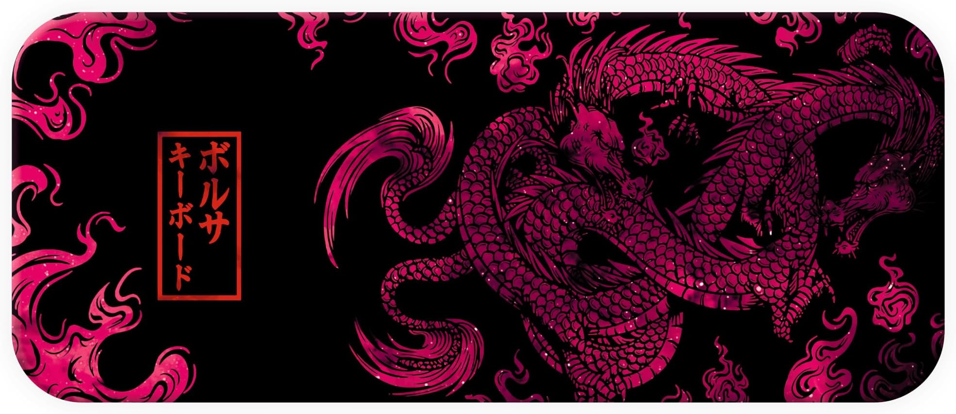 Mouse Pad Gamer Dragão Chinês Anime Extra Grande 90x40 costurado (Pink ...