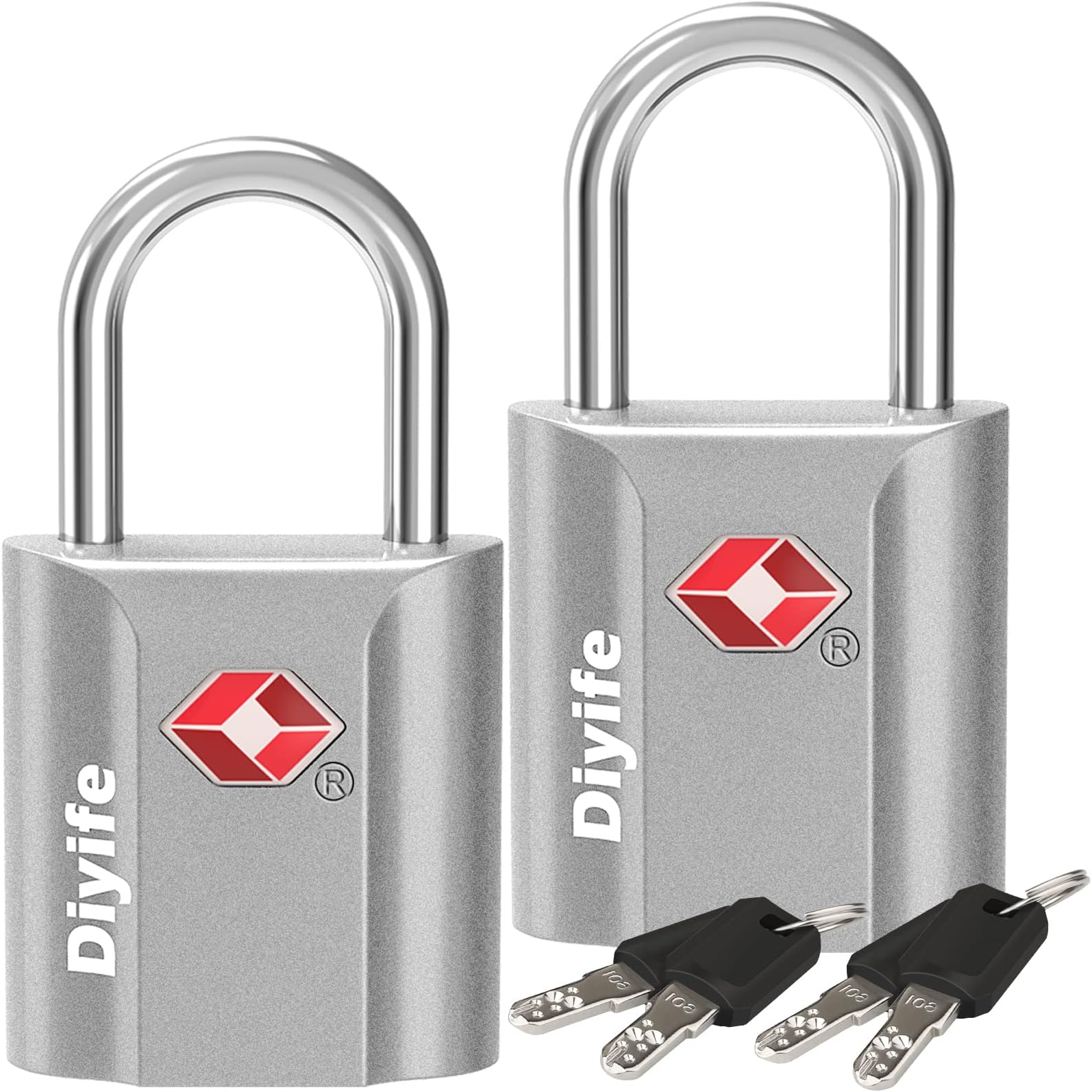 TSA Luggage Locks with Keys, [4 Packs][8 Keys] Diyife Key Travel Locks ...