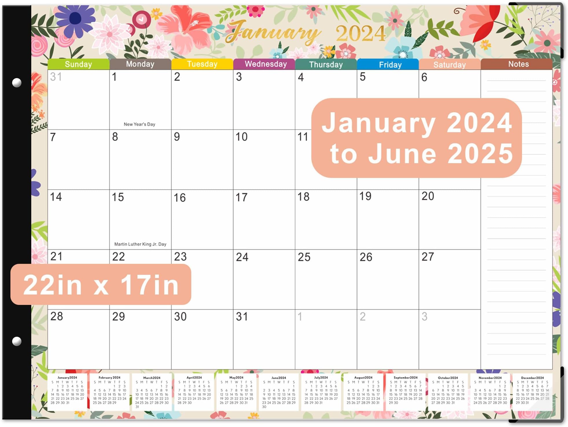 Amazon.com : Desk Calendar 2024, 22"x17" Large Desk Calendar from Now ...