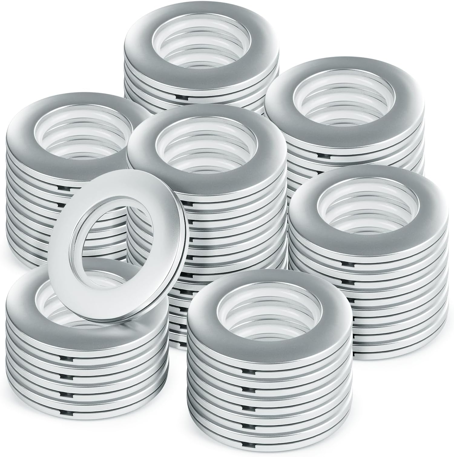 QUCUMER 20 Pcs Curtain Rings with Eyelet, 40mm Curtain Grommets Plastic ...