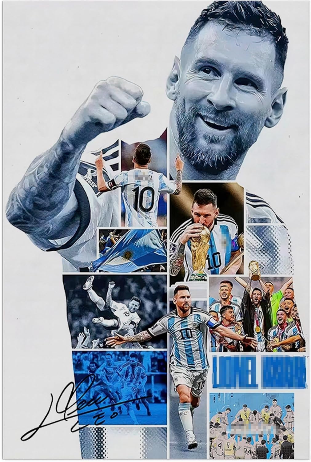 Amazon.com: Generic World Cup Football Star Mes Poster Living Room ...