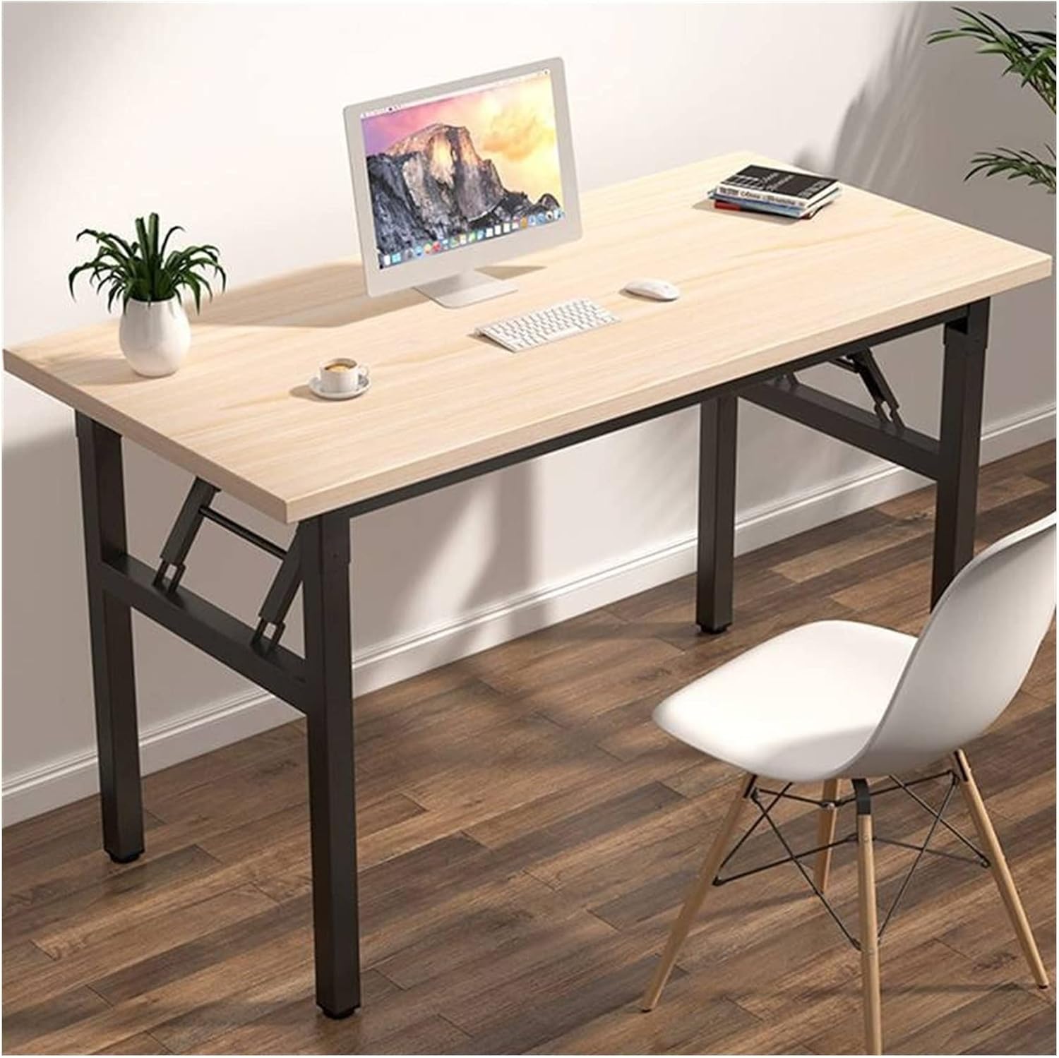 Amazon.com: Computer Desk Folding Wooden PC Desk Laptop Desk Portable ...