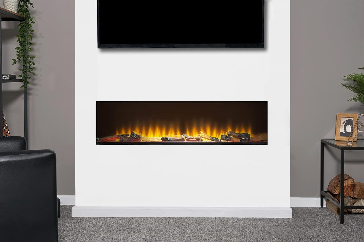Adam Sahara Fully Inset Media Wall Electric Fire, 51 Inch : Amazon.co ...