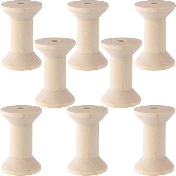 Amazon.com: Pndeyo 8pcs Wooden Spools of Crafts, 2in Empty Natural Wood ...