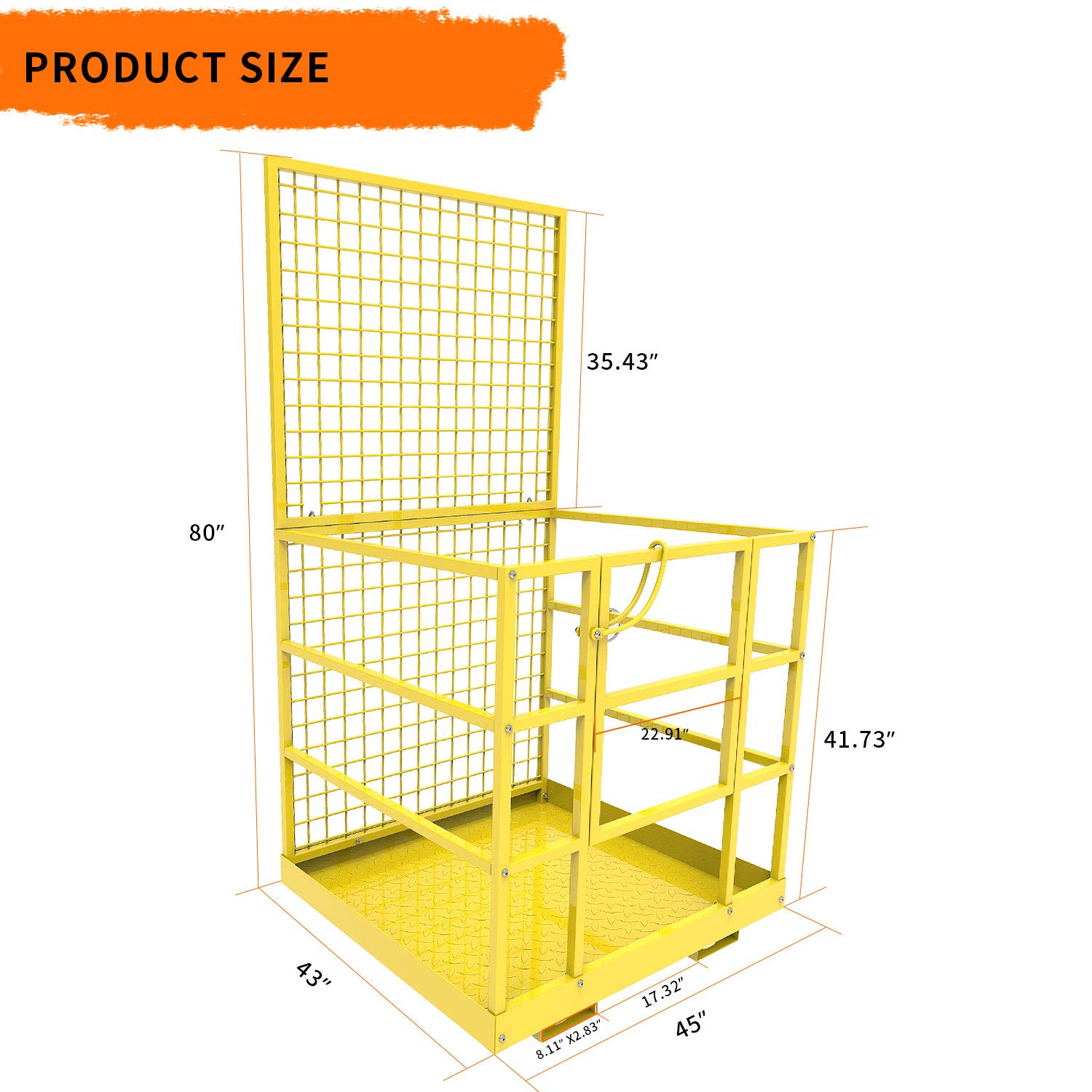 YINTATECH Forklift Cage Work Platform Safety Cage with Safety Harness ...