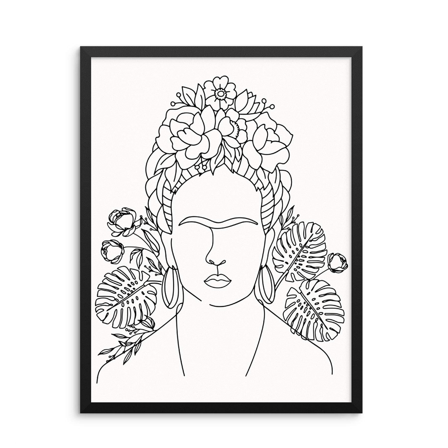 Frida Kahlo Line Drawing Poster | atelier-yuwa.ciao.jp